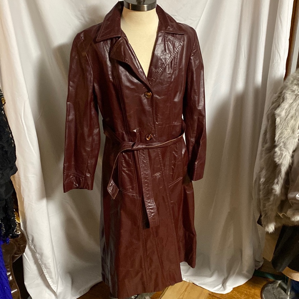 Vintage Brick Red Leather Jacket - Gem